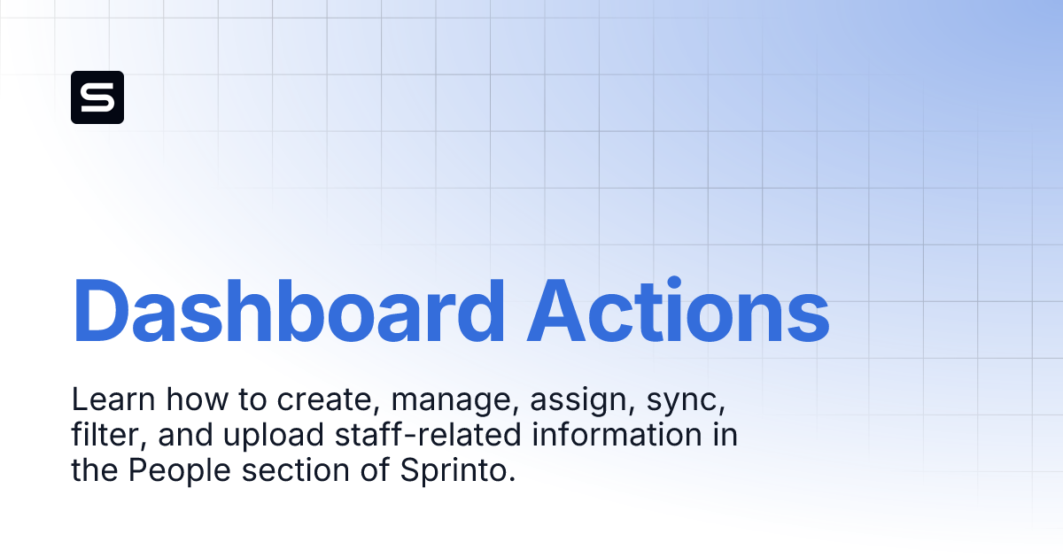 Dashboard Actions | Sprinto Docs
