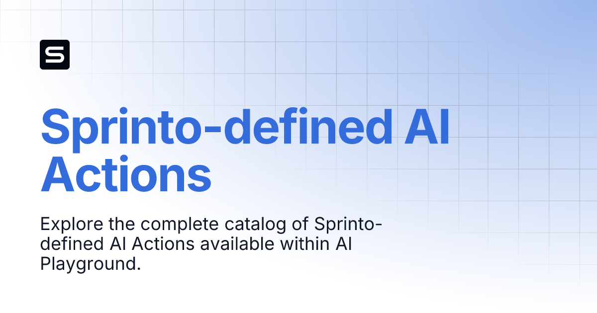 Sprinto-defined AI Actions | Sprinto Docs