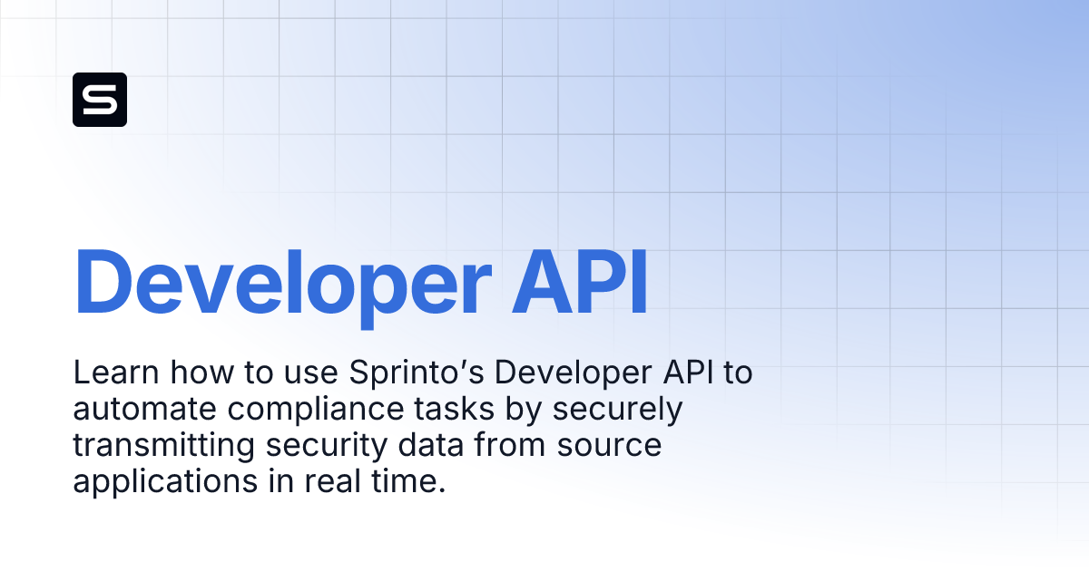 Developer API | Sprinto Docs