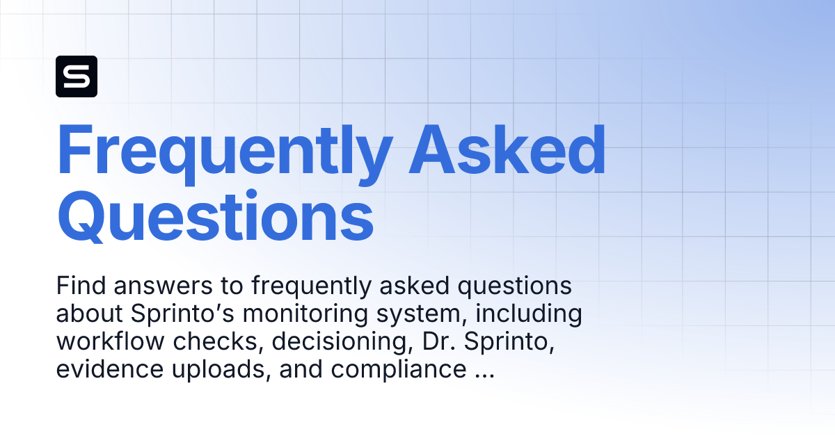 Frequently Asked Questions | Sprinto Docs