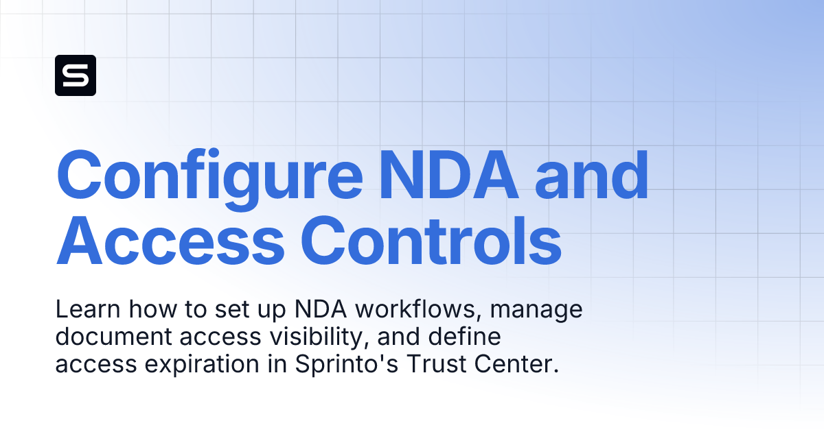 Configure NDA and Access Controls | Sprinto Docs