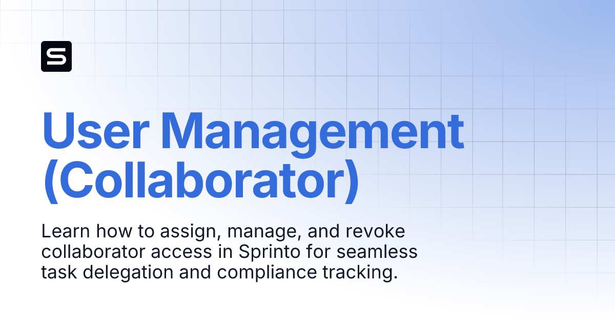 User Management (Collaborator) | Sprinto Docs