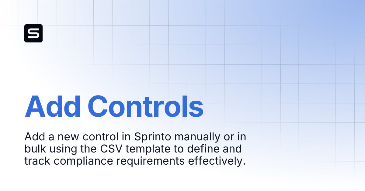 Add Controls | Sprinto Docs