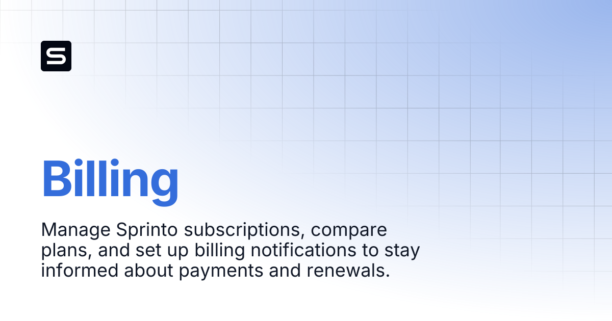 Billing | Sprinto Docs